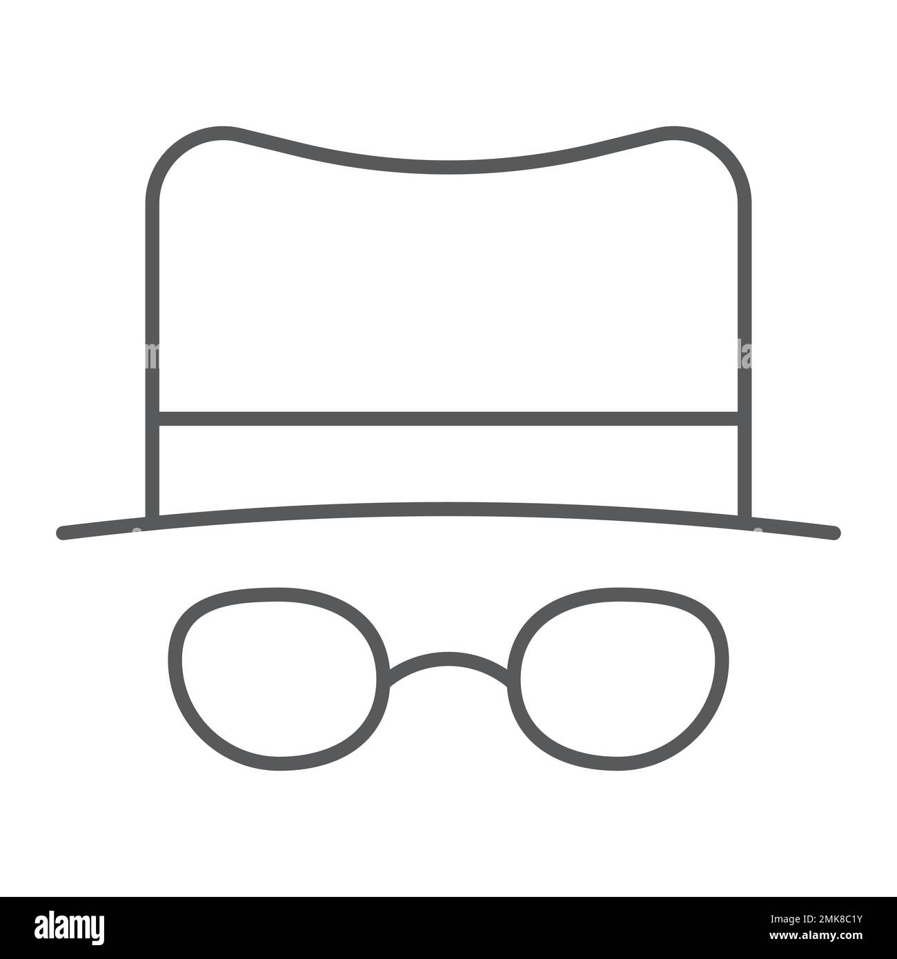 Spy thin line icon, spyware and person, detective sign, vector graphics ...