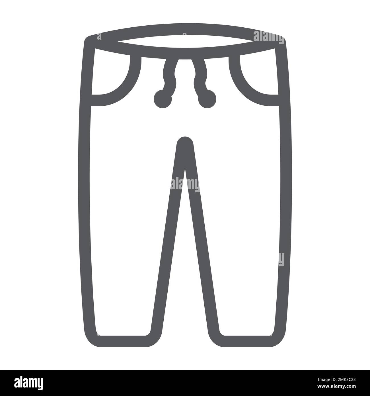 Sweatpants line icon, clothes and sport, pants sign, vector graphics, a ...