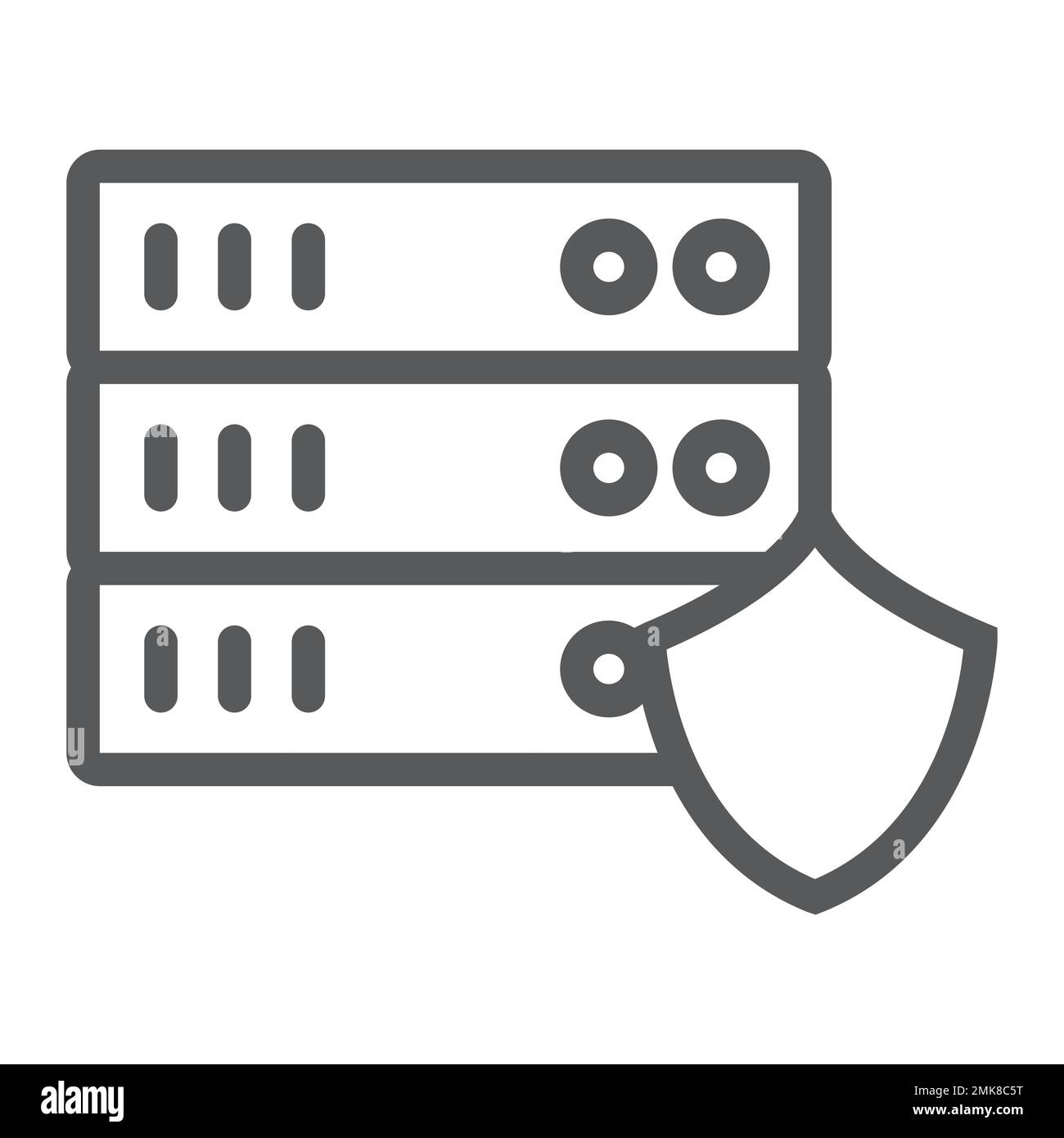 Server protection line icon, privacy and security, database protection ...