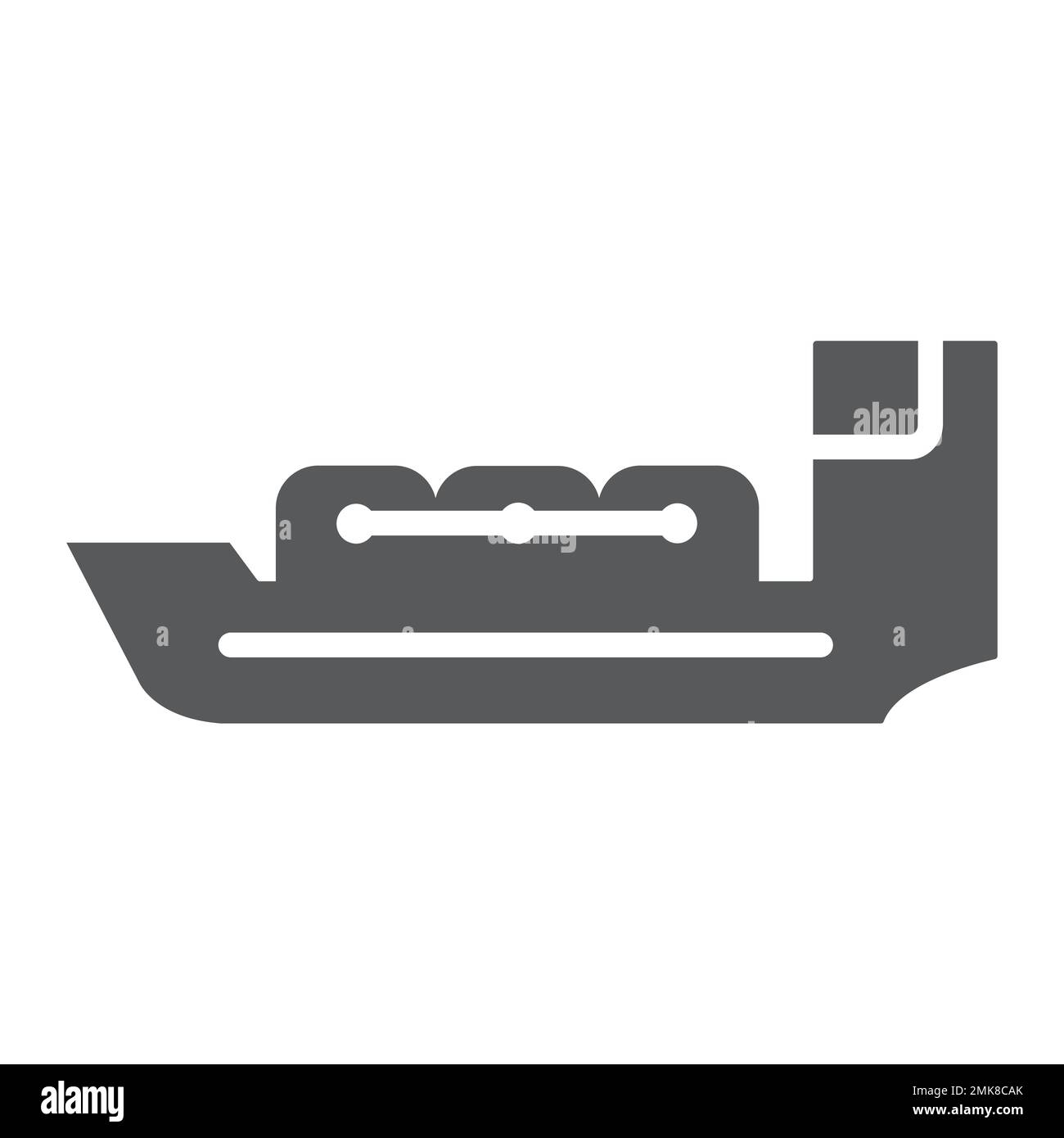Tanker glyph icon, boat and ship, vessel sign, vector graphics, a solid ...
