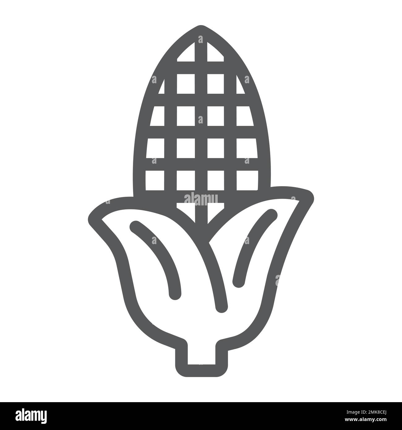 Corn line icon, farm and harvest, sweetcorn sign, vector graphics, a ...