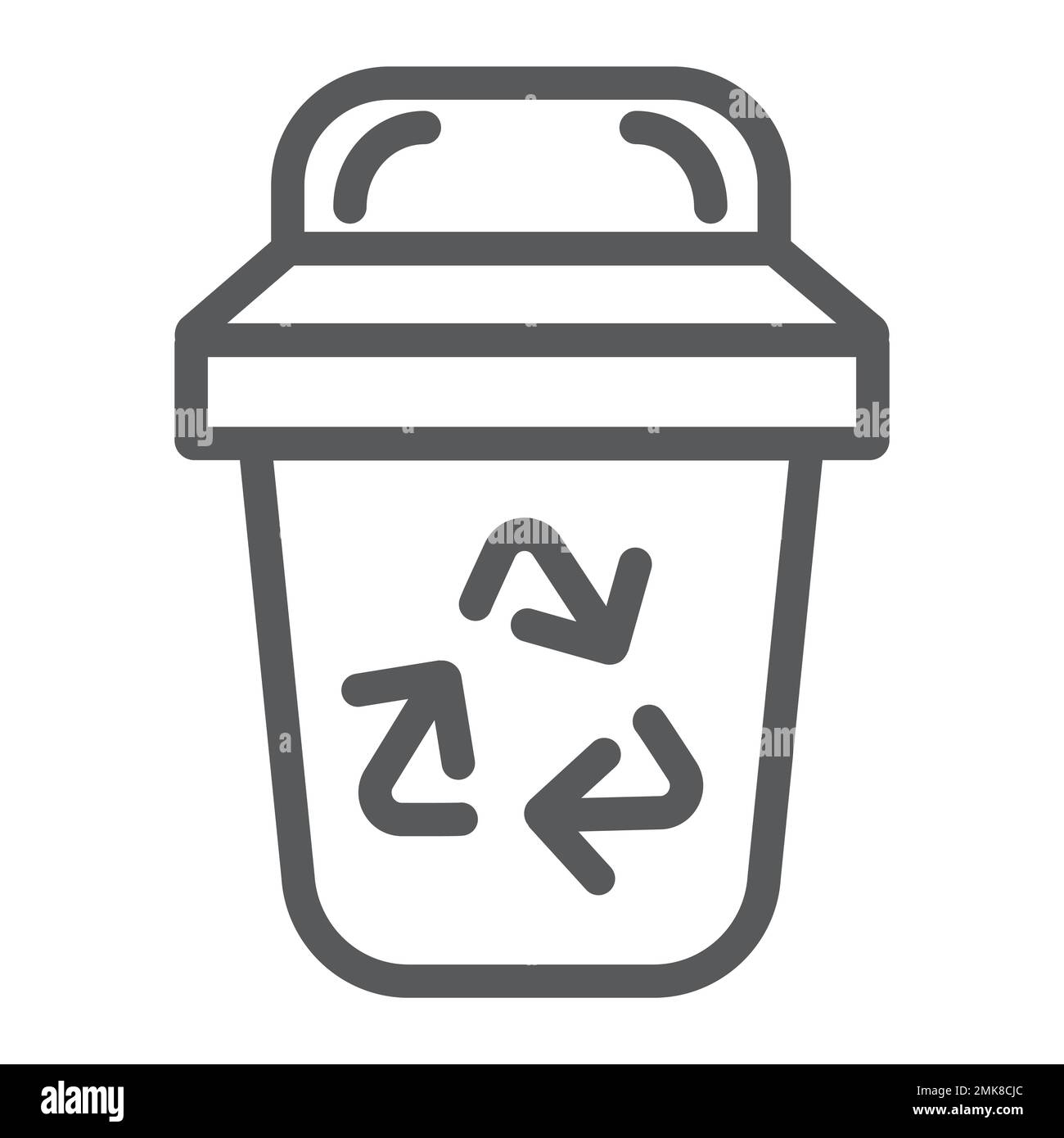Garbage line icon, ecology and trash, bin sign, vector graphics, a ...