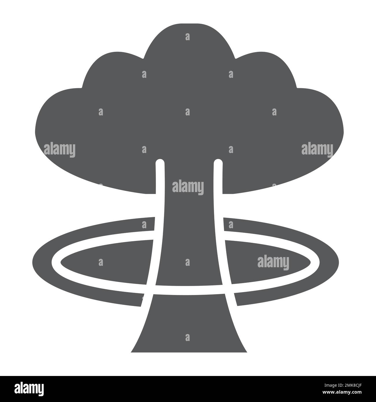 Explosion glyph icon, danger and war, nuclear explosion sign, vector ...