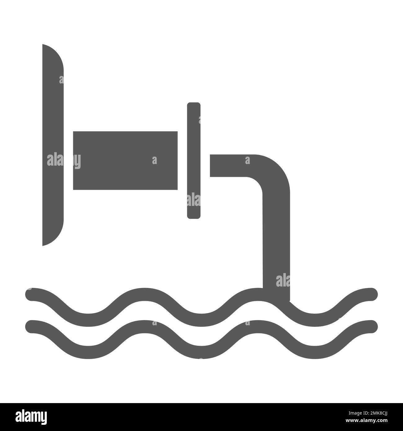 Waste pipe glyph icon, industrial and water, wastewater sign, vector ...