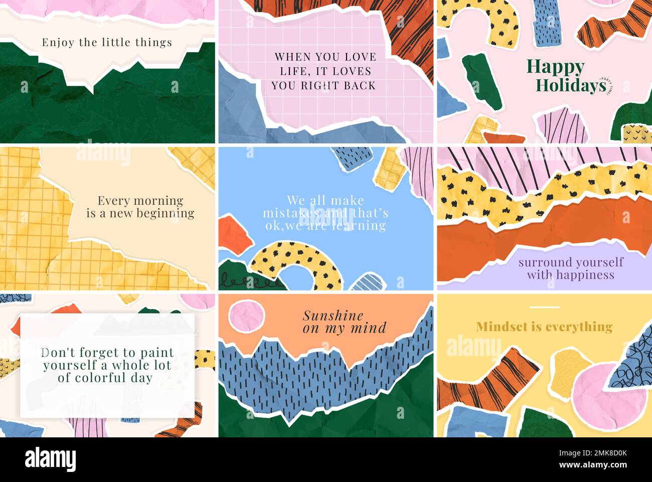 Ripped paper collage banner vector on ripped paper collage background ...