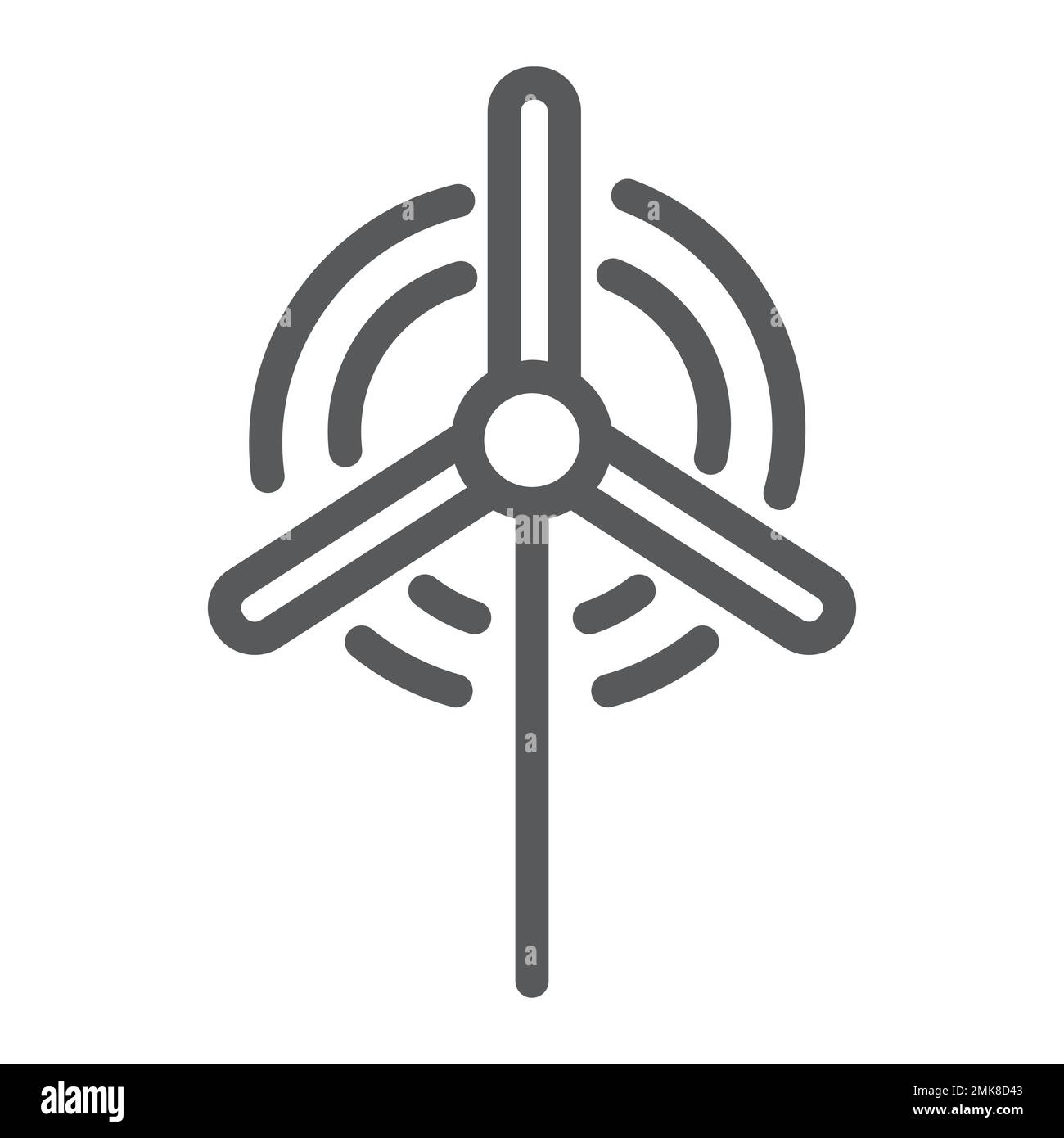 Wind generator line icon, ecology and energy, wind turbine sign, vector ...