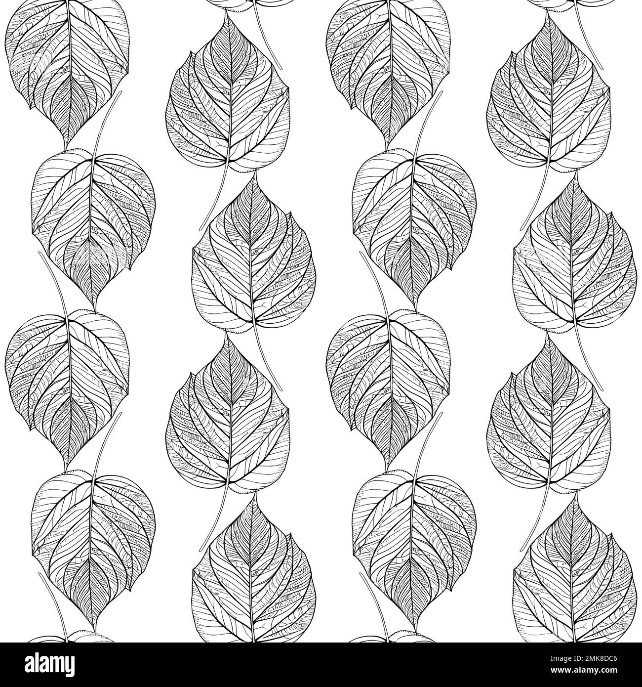 Simple Natural Leaves Seamless Pattern Vector Illustration Eps10 Stock