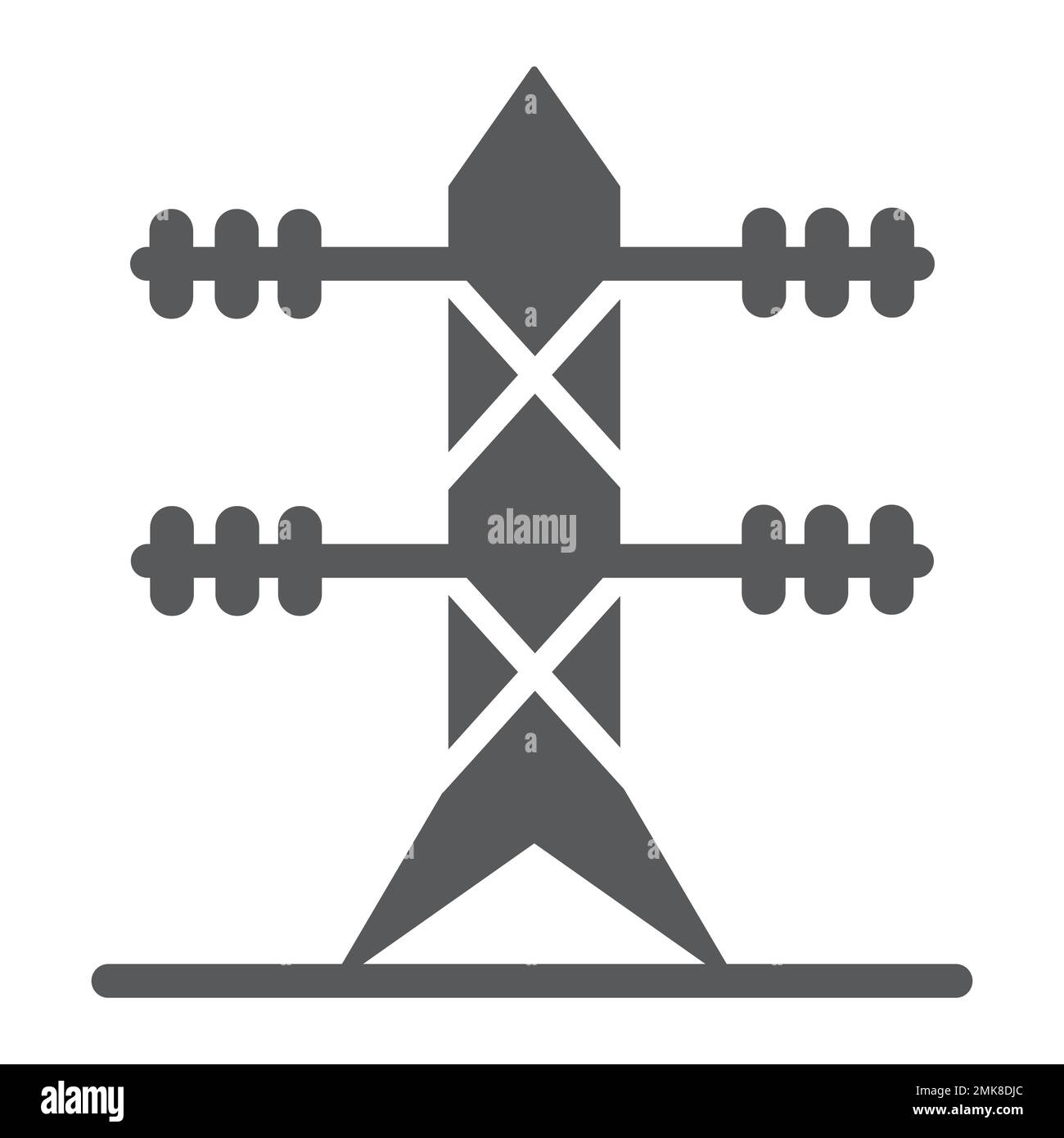 High voltage line glyph icon, energy and electric, electricity sign ...