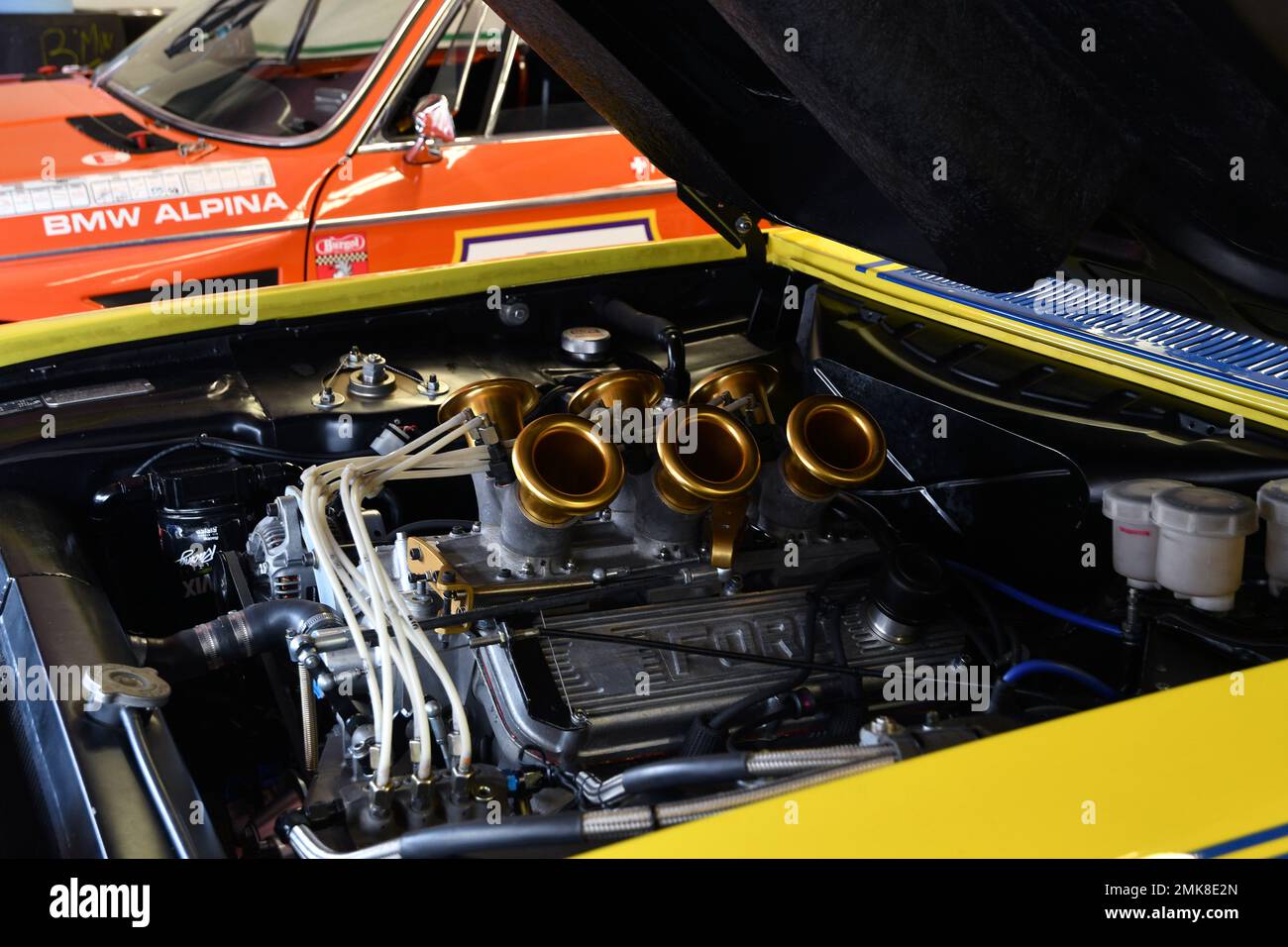 Scarperia, 3 April 2022: Engine detail of Ford Capri 3100 in the box ...