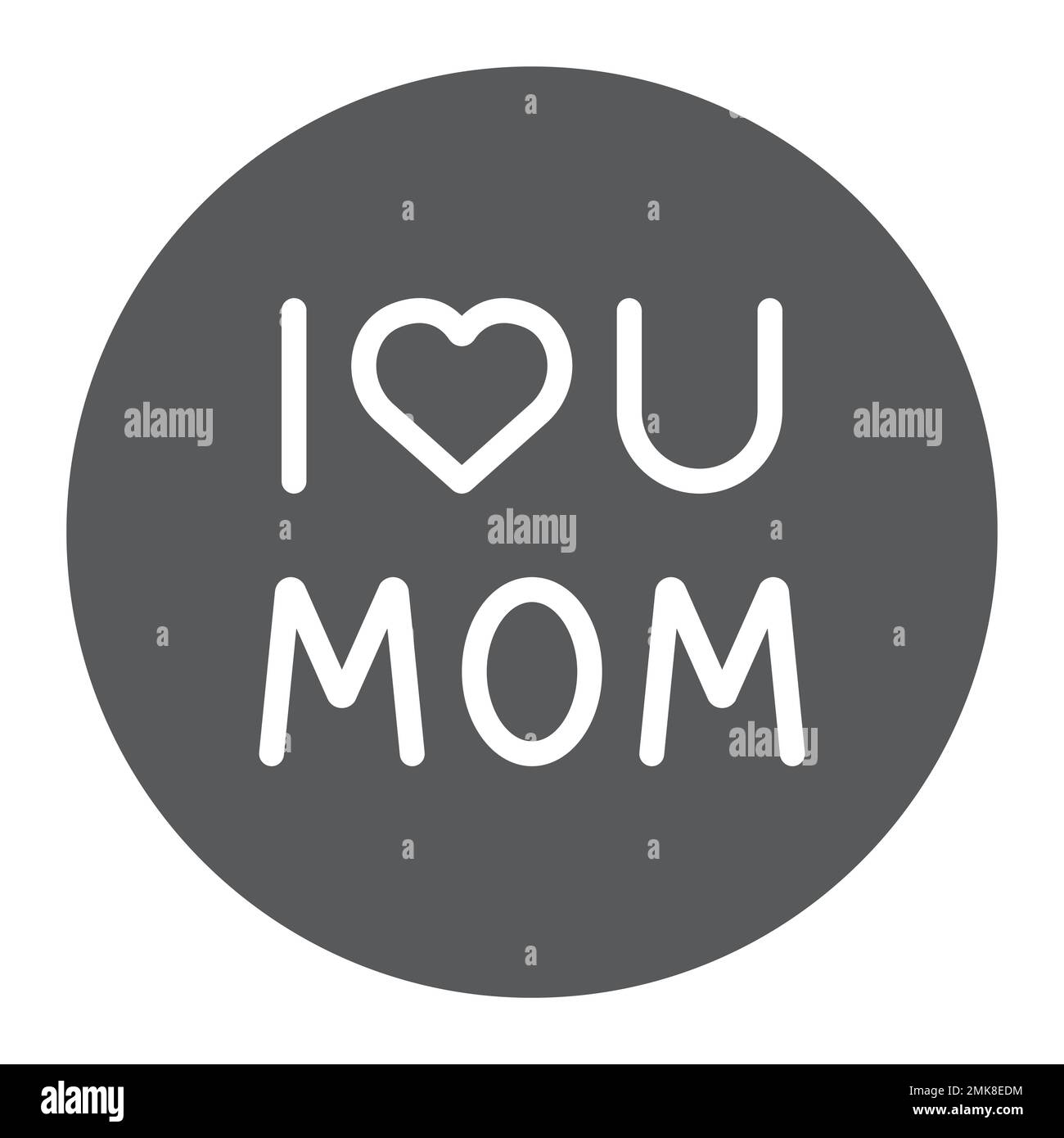 I love mom glyph icon, text and mother, love u mom letters sign, vector ...