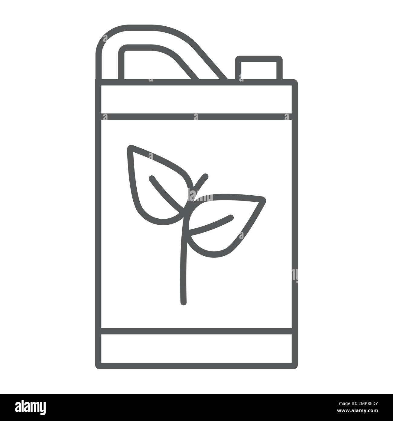 Eco fuel thin line icon, bio and barrel, canister sign, vector graphics ...