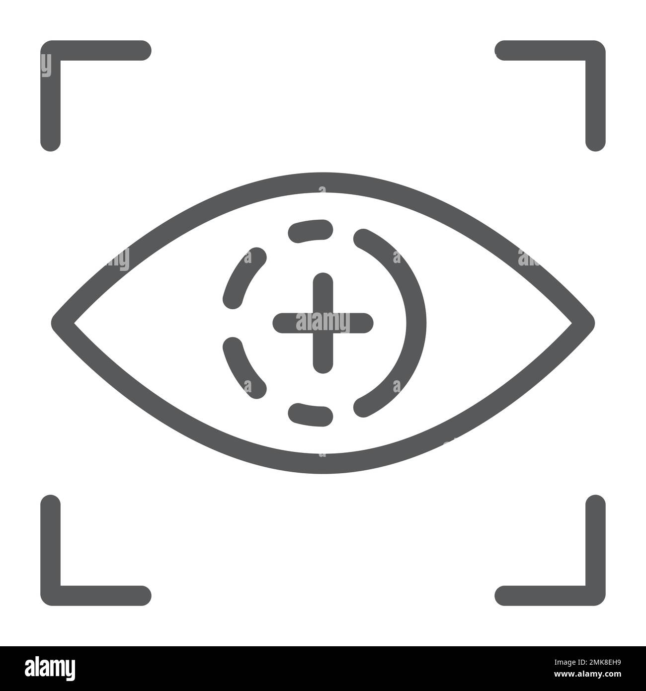 Eye Scan Line Icon Access And Identification Retina Scan Sign Vector