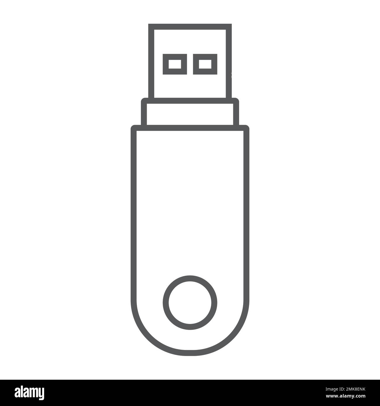 Pendrive thin line icon, data and memory, flash drive sign, vector ...