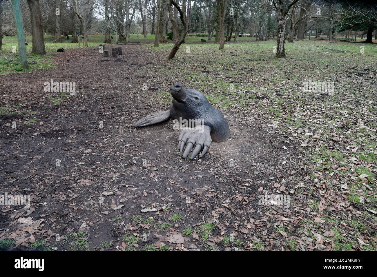 Giant mole seemingly digging its way out of ground (giant sized model ...