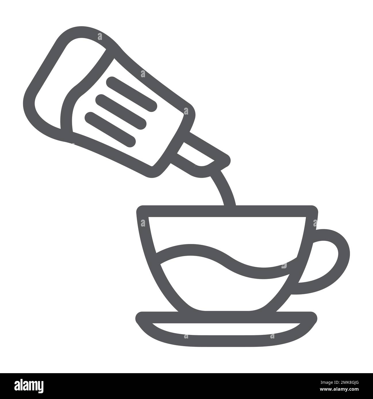 Sugar line icon, drink and sweet, sugar and cup sign, vector graphics ...