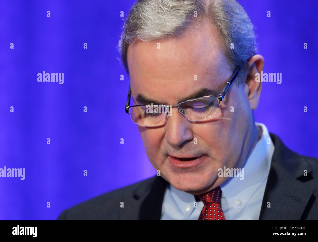 Mike Sinnett, Boeing's Vice President of Product Strategy, reads from ...