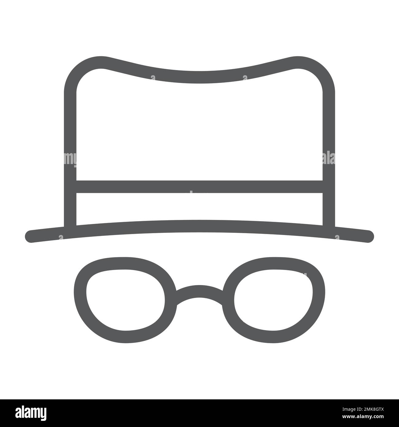 Spy line icon, spyware and person, detective sign, vector graphics, a ...