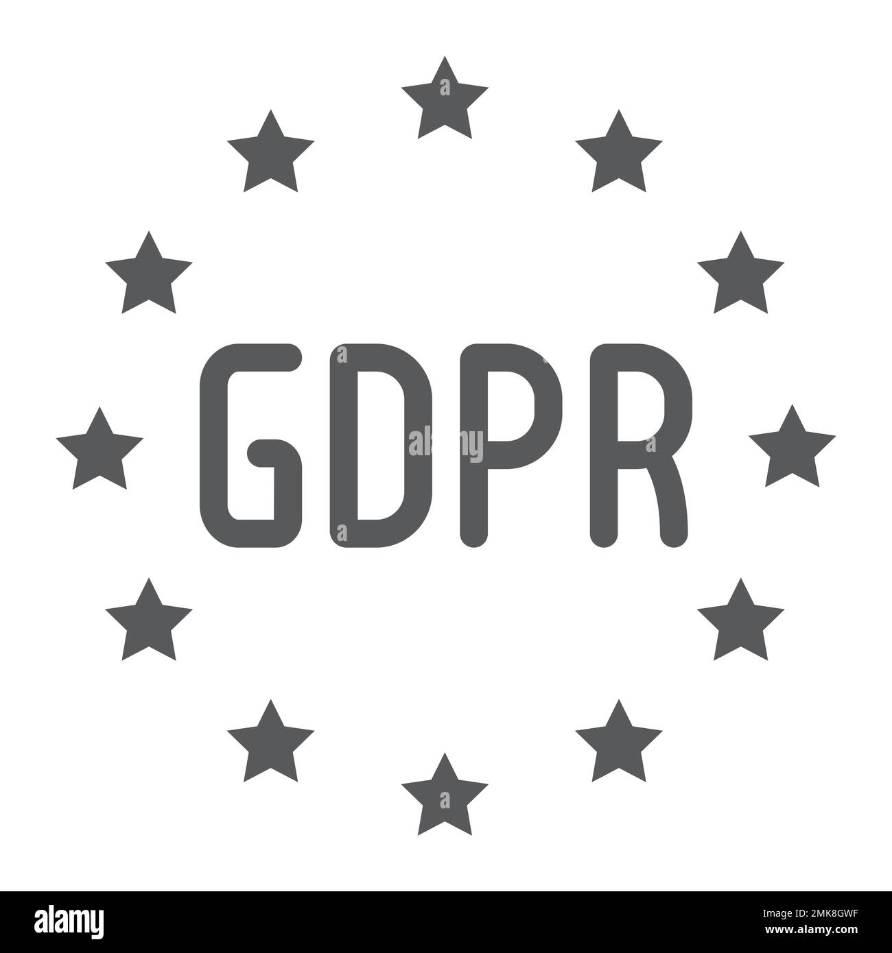 General Data Protection Regulation line icon, privacy and information ...