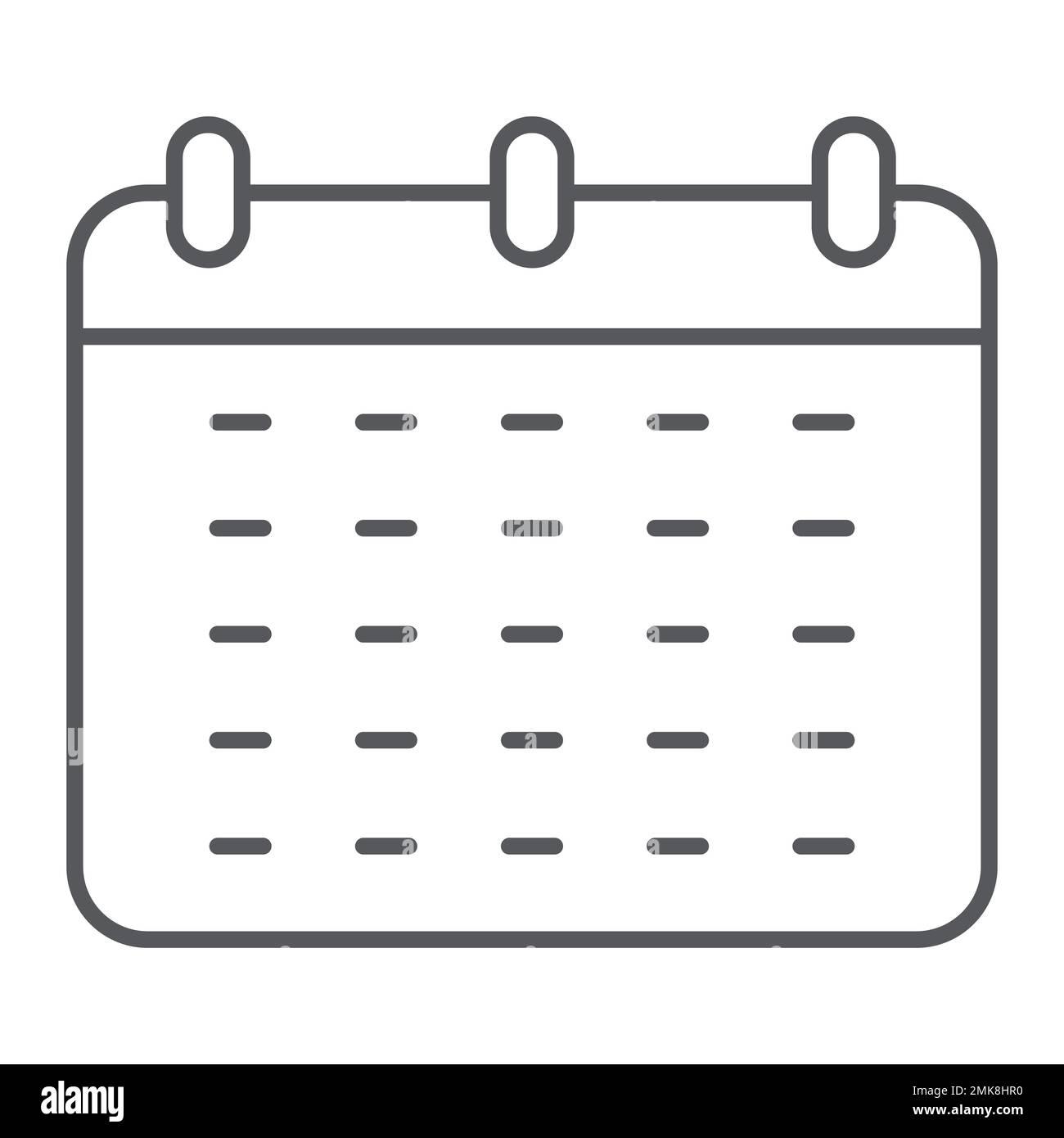 Calendar thin line icon, reminder and date, schedule sign, vector ...