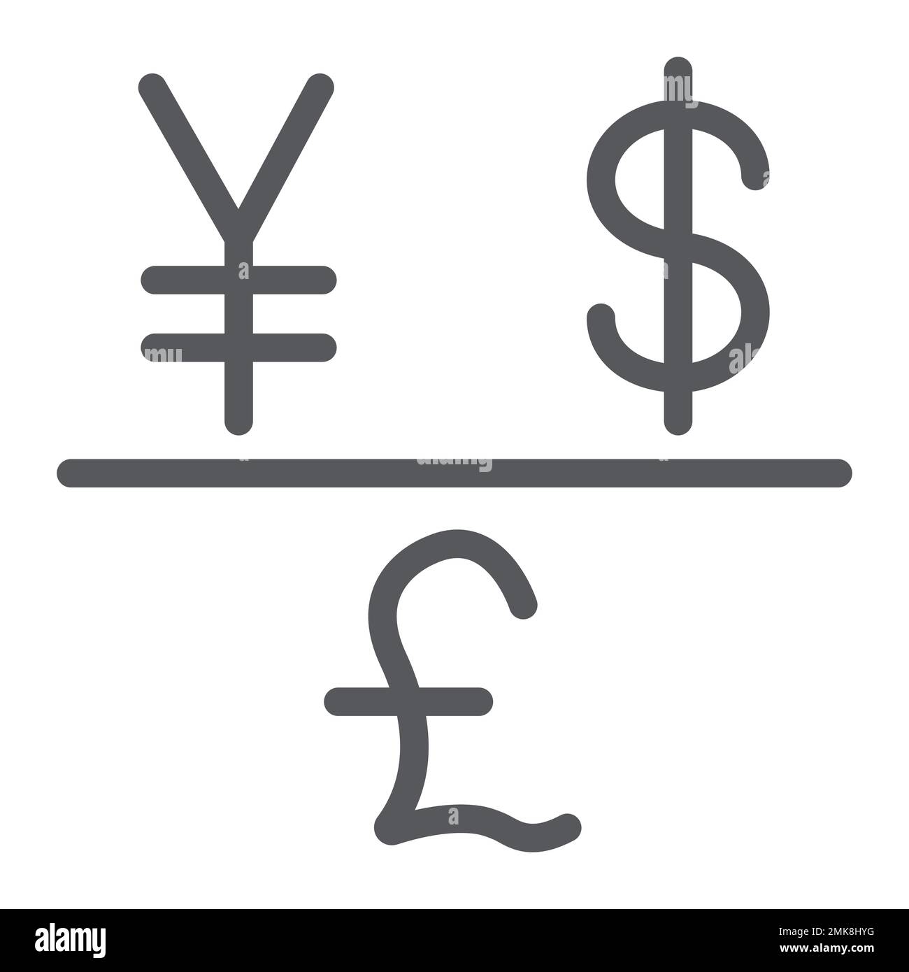 Currency line icon, financial and bank, money sign, vector graphics, a ...