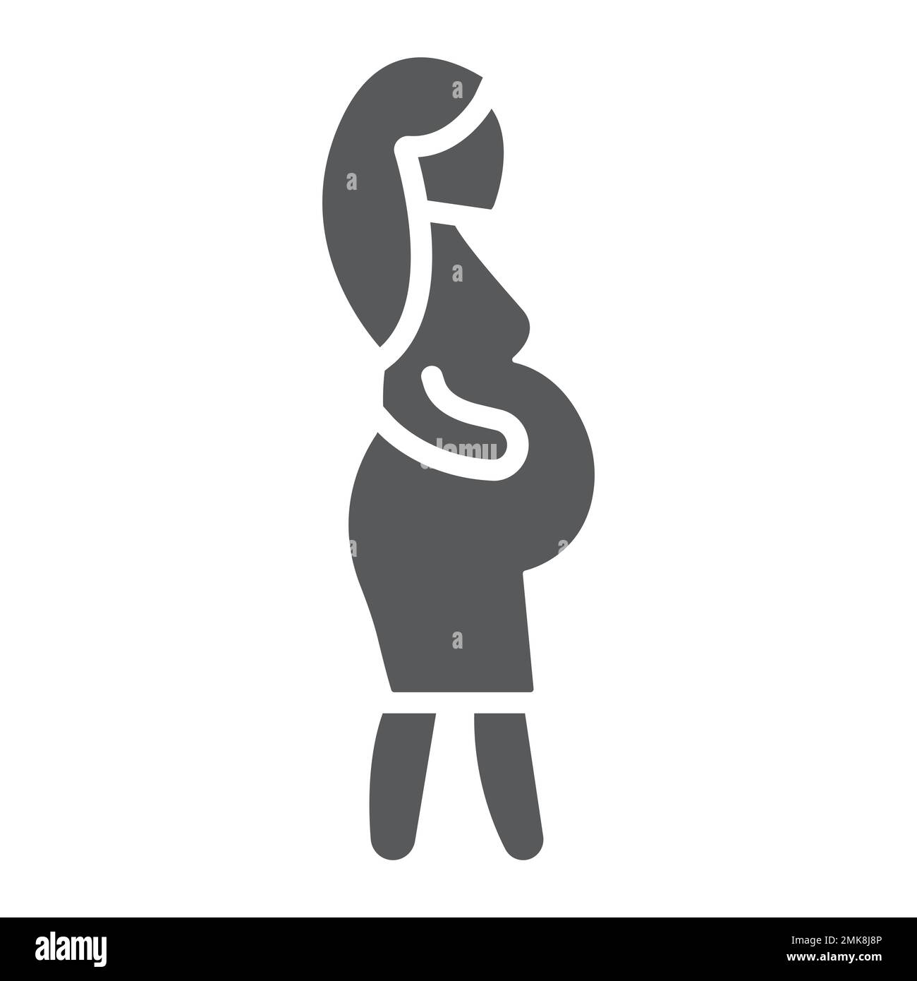 Pregnant mother glyph icon, mother and child, pregnant woman sign ...