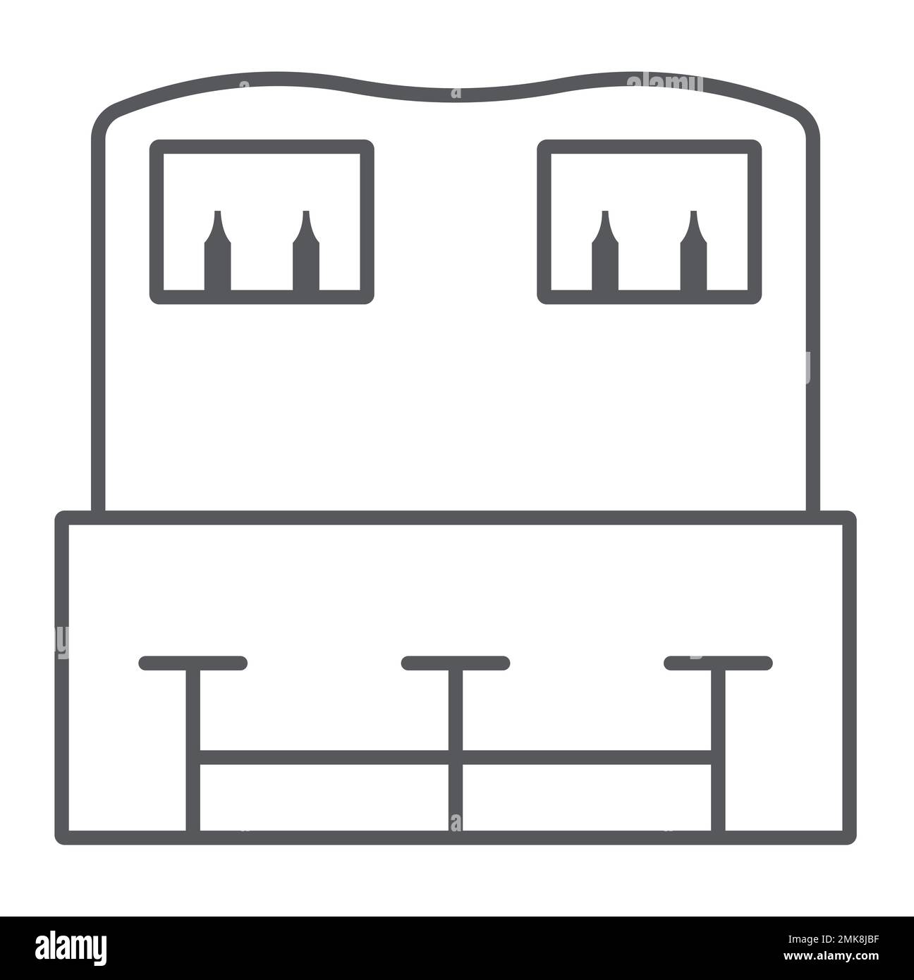 Bar counter thin line icon, drink and pub, pub table sign, vector ...