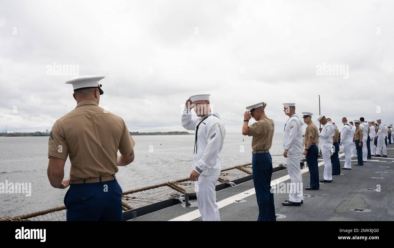 U.S. Marines and Sailors aboard the USS Carter Hall (LSD 50), prepare ...