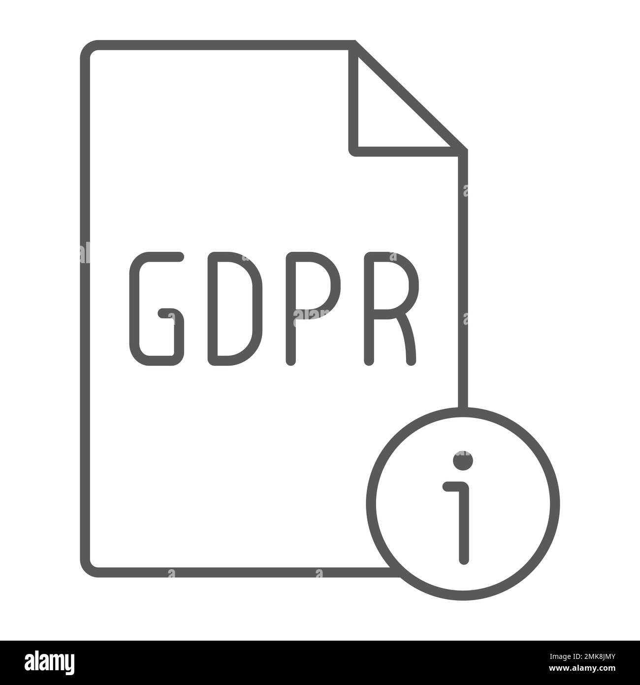 Gdpr Info Thin Line Icon Personal And Privacy Information Sign