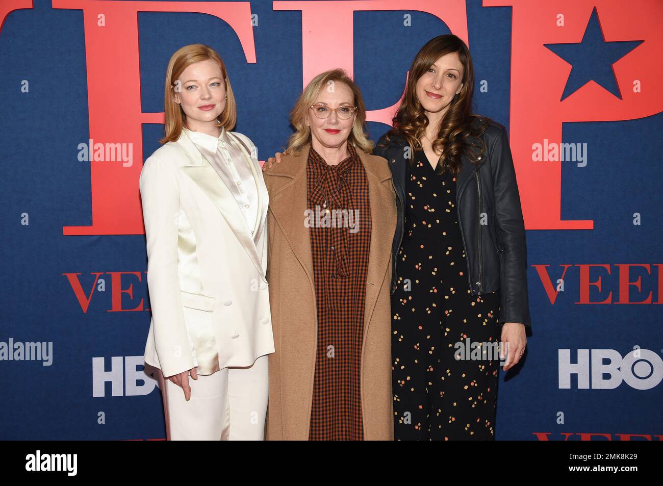 Actresses Sarah Snook, left, J. Smith-Cameron and Natalie Gold attend ...