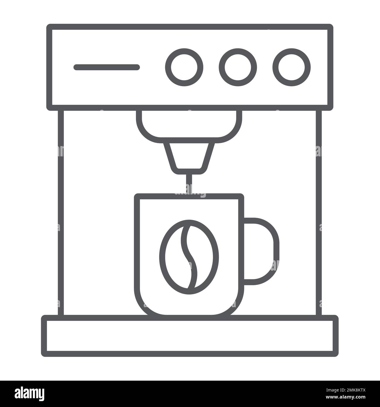Coffee machine thin line icon, coffee and appliance, coffee maker sign ...
