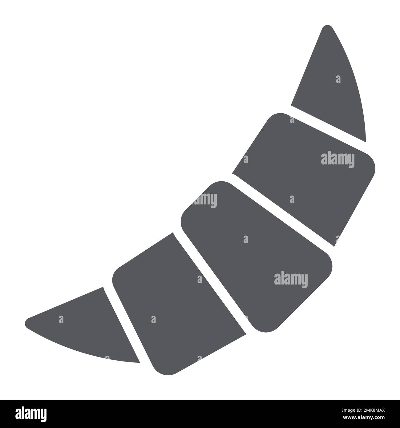 Croissant glyph icon, pastry and food, bun sign, vector graphics, a ...