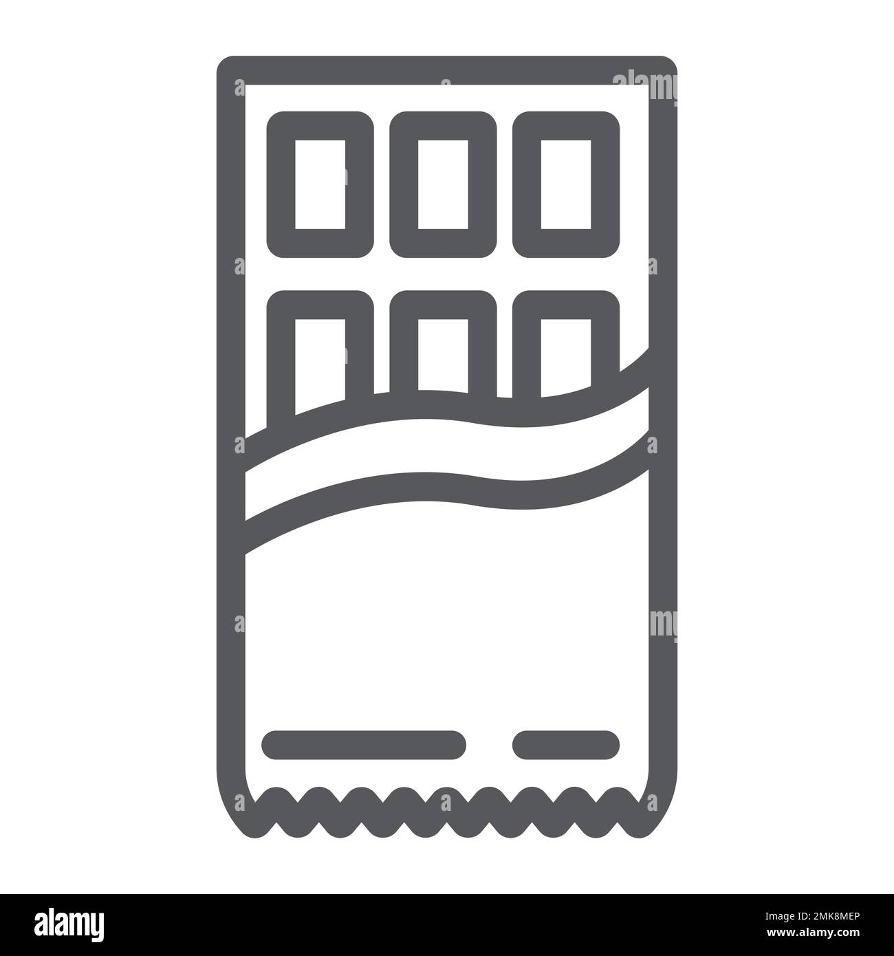 Chocolate line icon, food and sweet, wrapped chocolate sign, vector ...