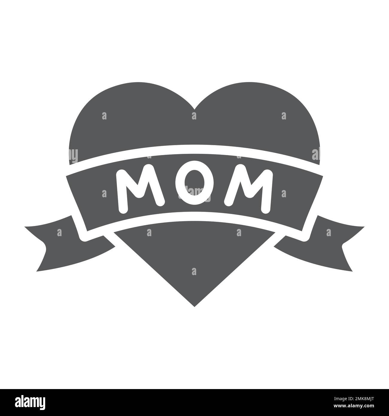 Heart with mom inscription glyph icon, love and mother, love mom tatoo ...