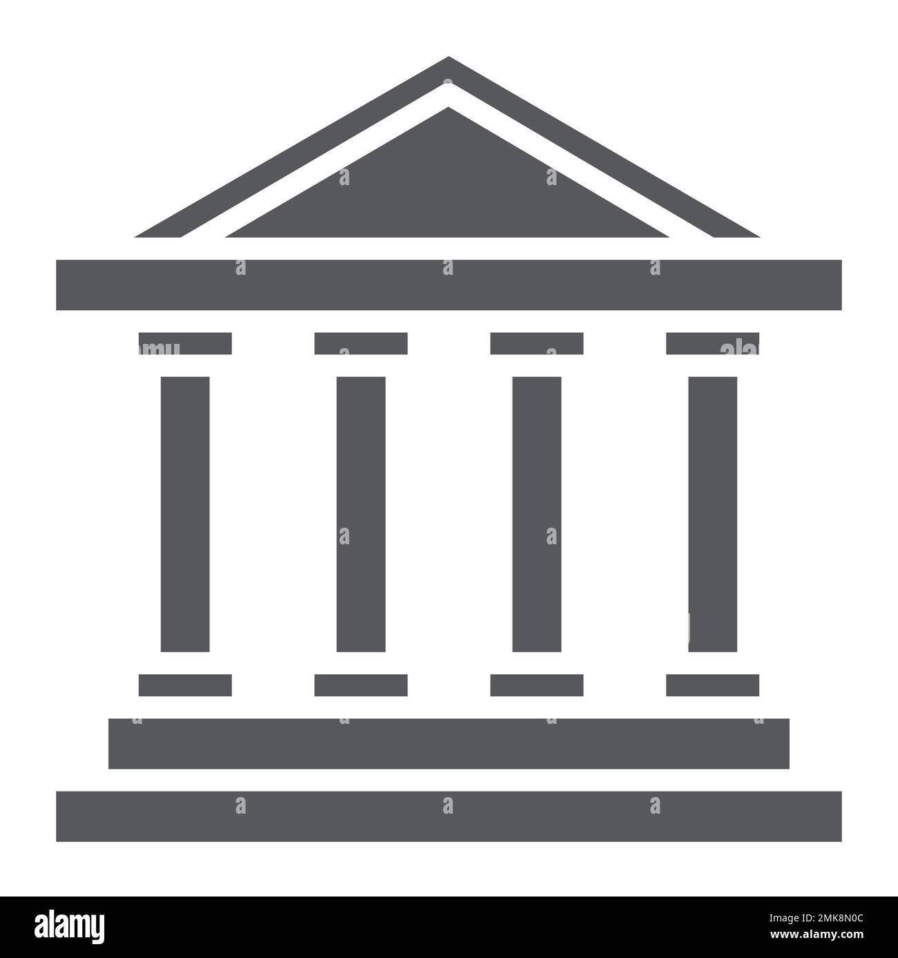 Bank building glyph icon, architecture and column, house sign, vector ...