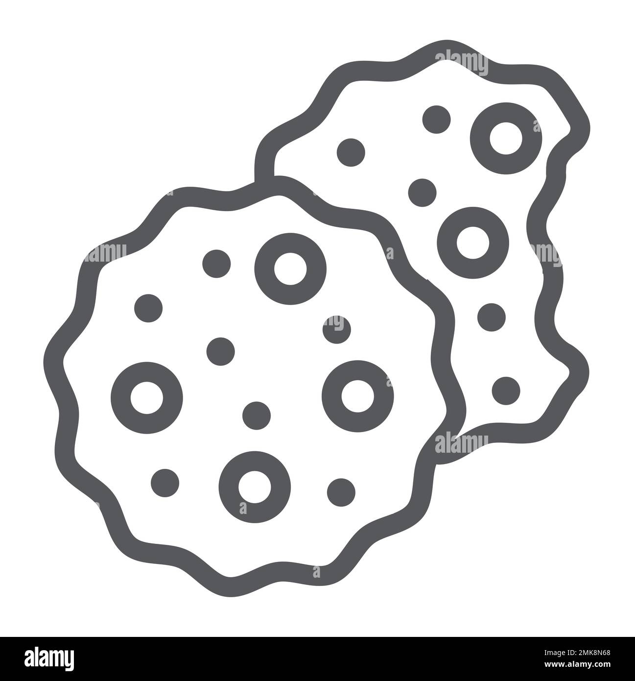 Cookies line icon, sweet and food, biscuit sign, vector graphics, a ...