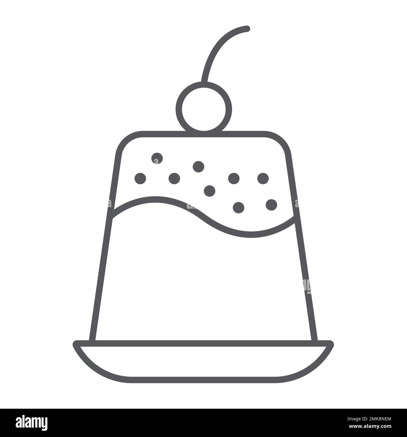 Pudding thin line icon, sweet and food, dessert sign, vector graphics ...