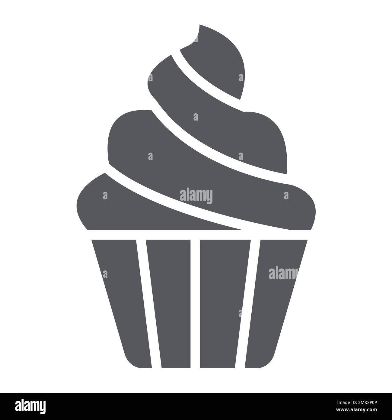 Cupcake glyph icon, sweet and food, muffin sign, vector graphics, a ...