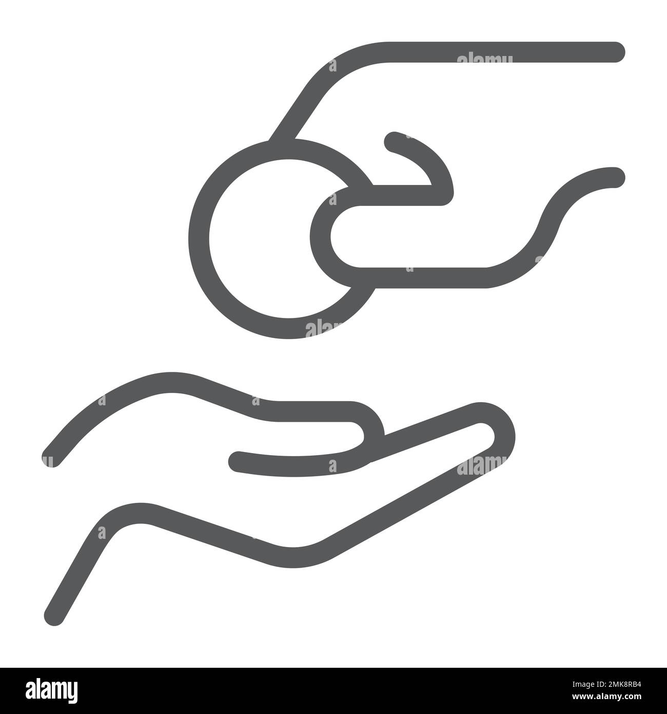 Zakat line icon, charity and islam, donation hand sign, vector graphics ...