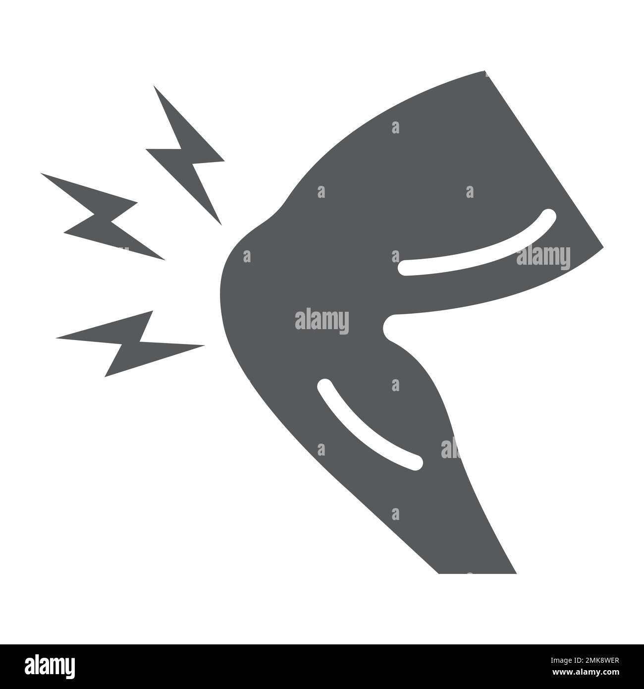 Knee pain glyph icon, body and sick, leg ache sign, vector graphics, a ...