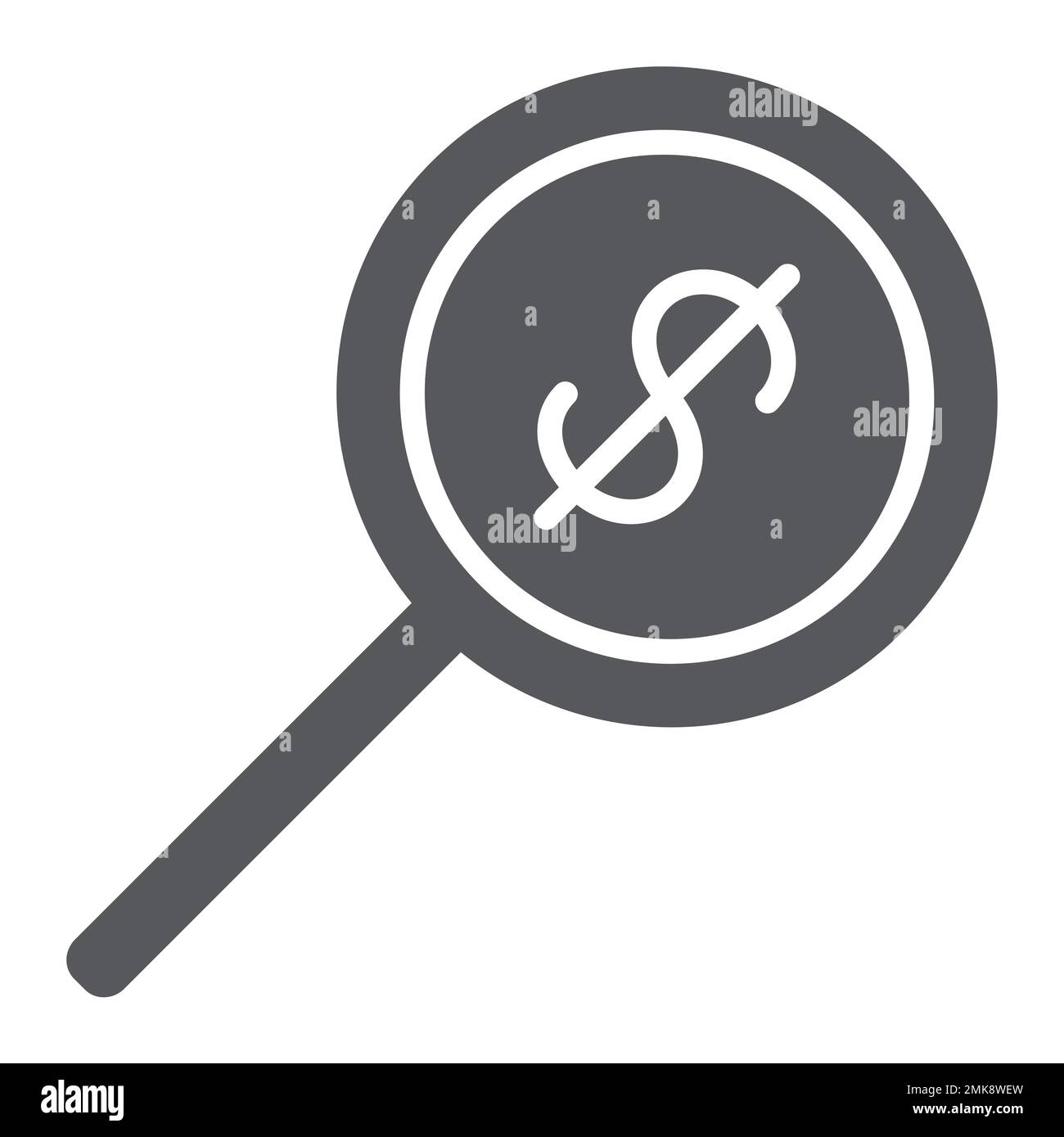 Money search glyph icon, dollar and lens, magnifier sign, vector ...