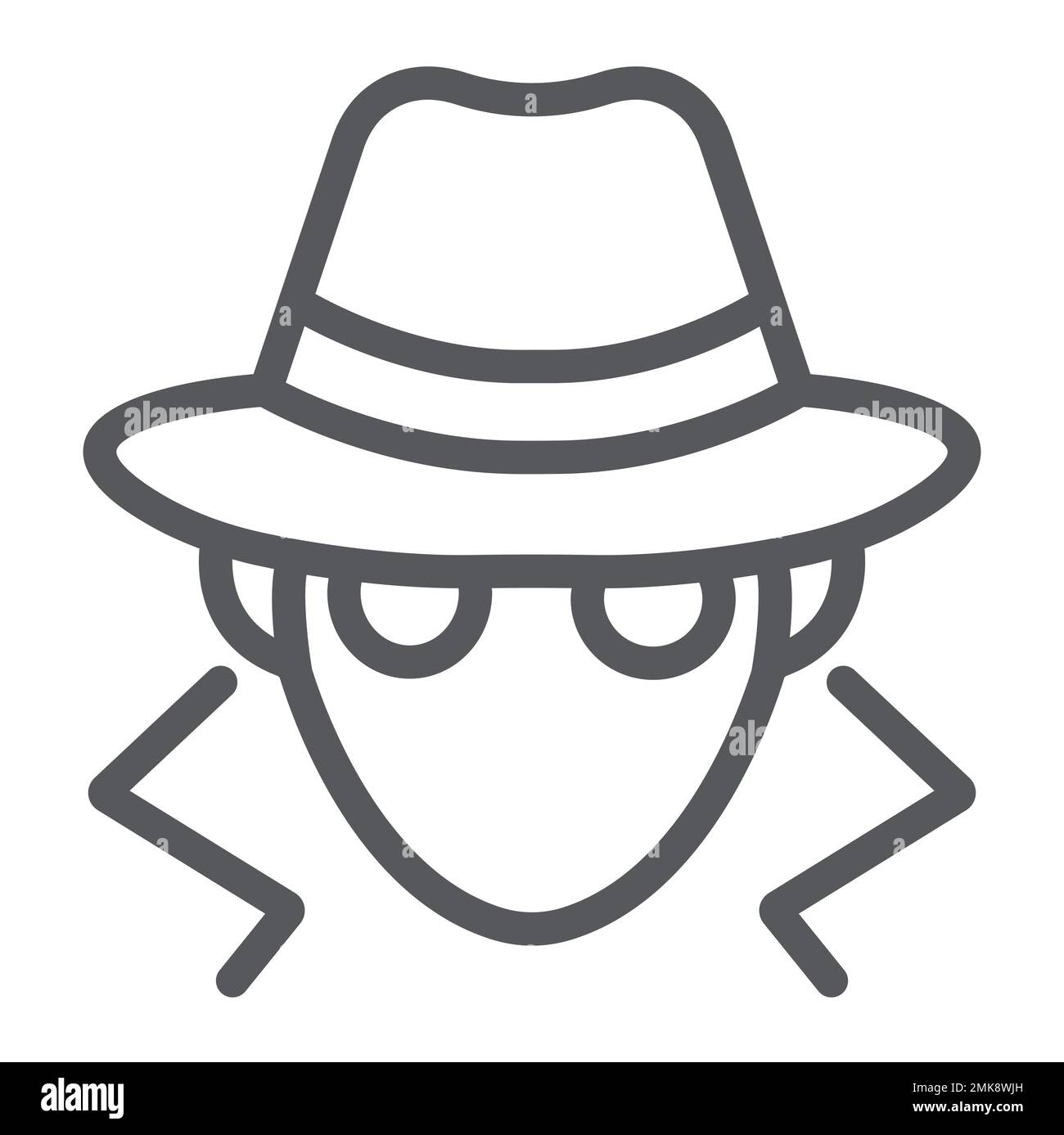 Fraud line icon, anonymity and agent, spy sign, vector graphics, a ...