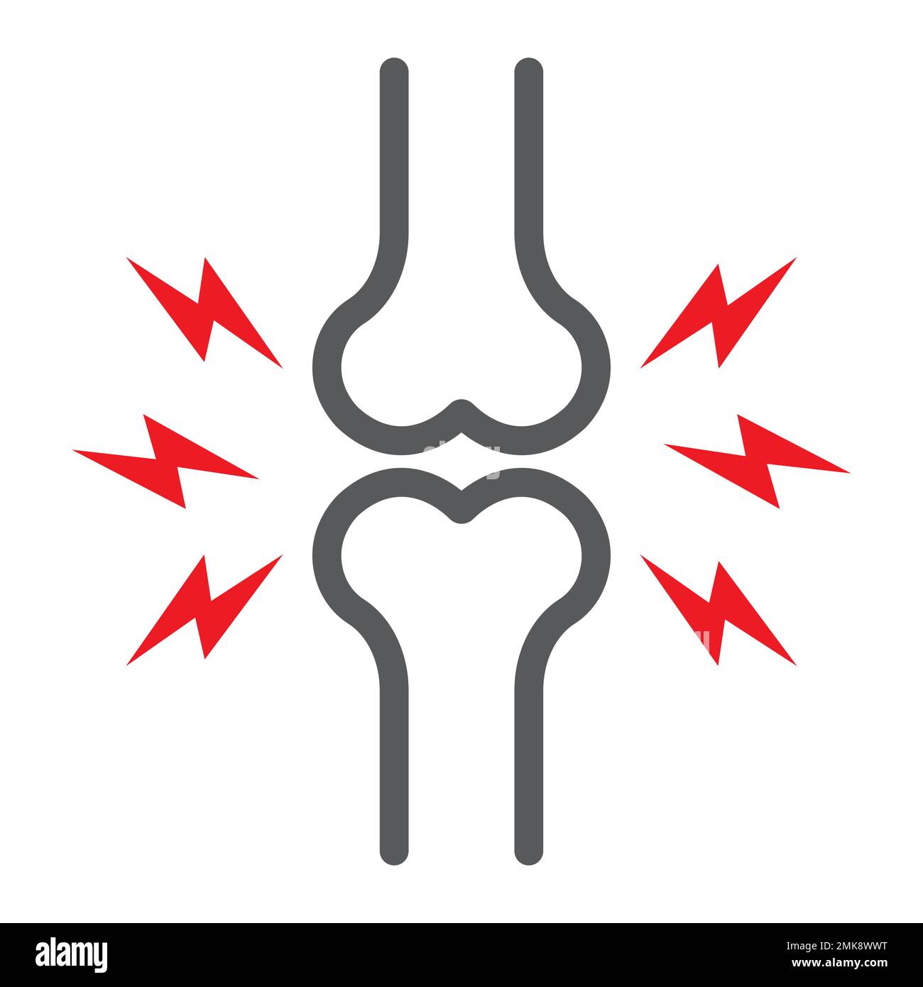 Bone pain line icon, body and painful, joint ache sign, vector graphics ...