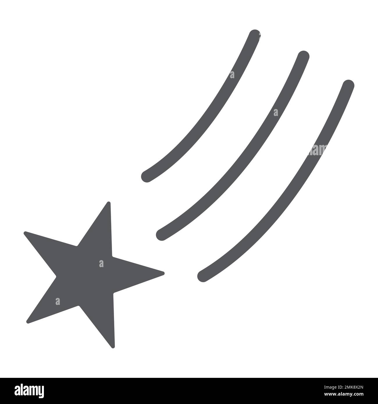 Falling star glyph icon, night and space, shooting star sign, vector ...