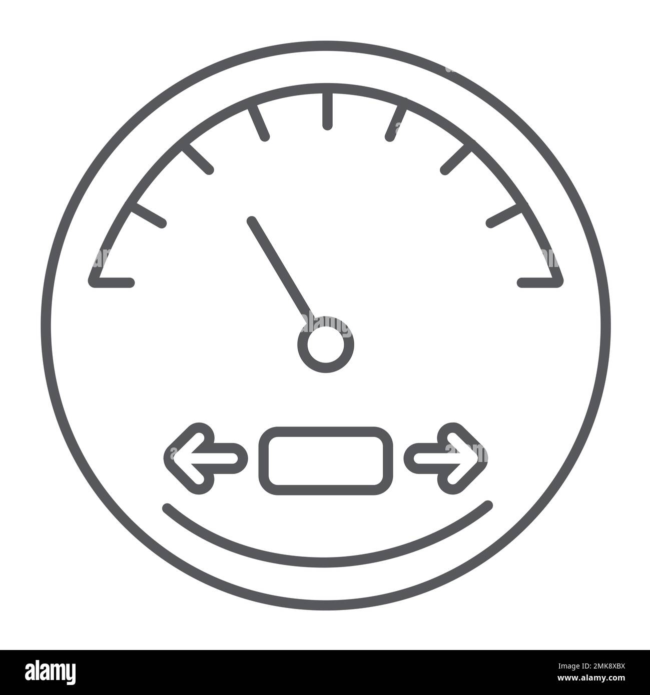 Speedometer Thin Line Icon Automobile And Panel Tachometer Sign