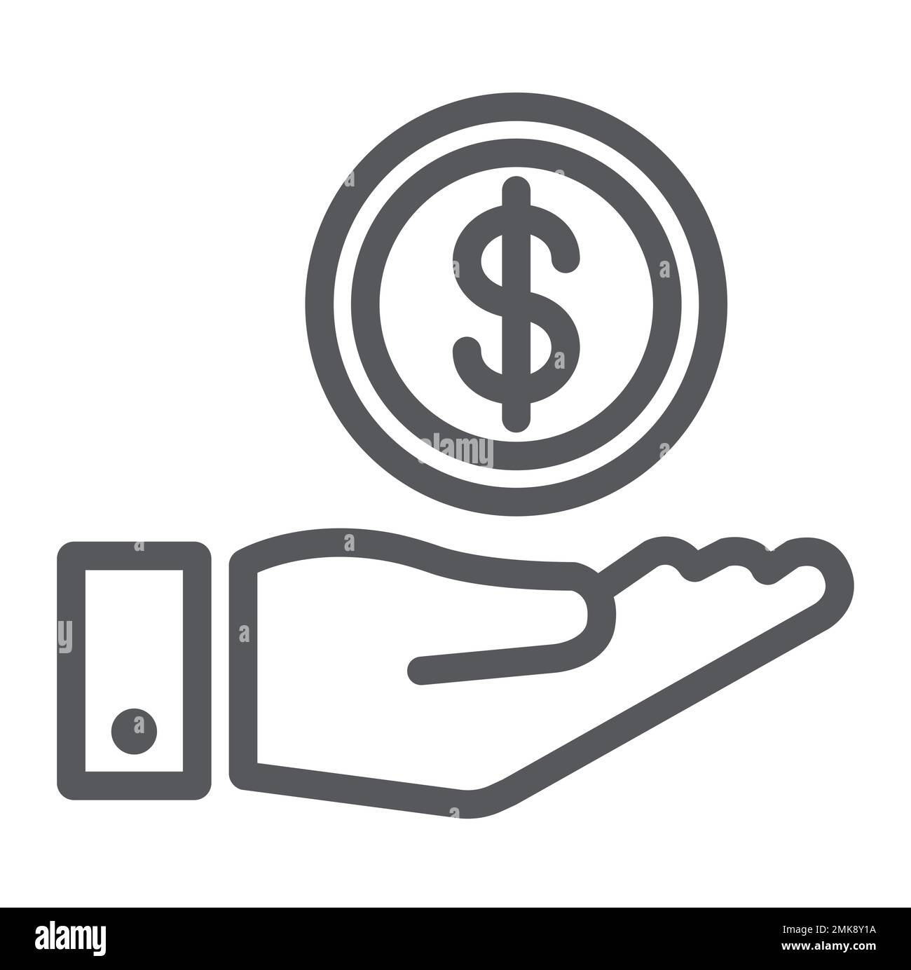 Cash in palm of hand Stock Vector Images - Alamy