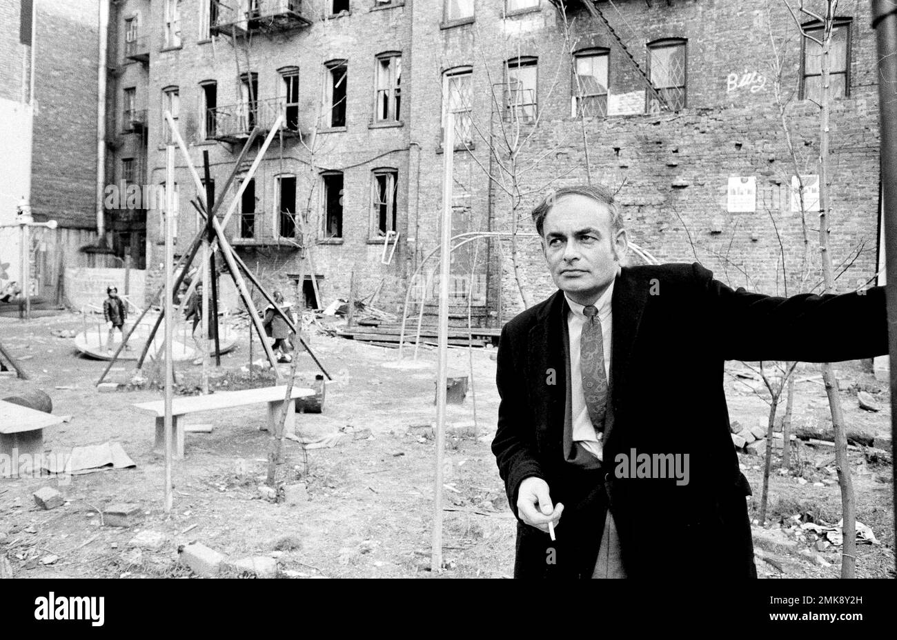 Producer-director David Tapper stands in a makeshift playground by an ...