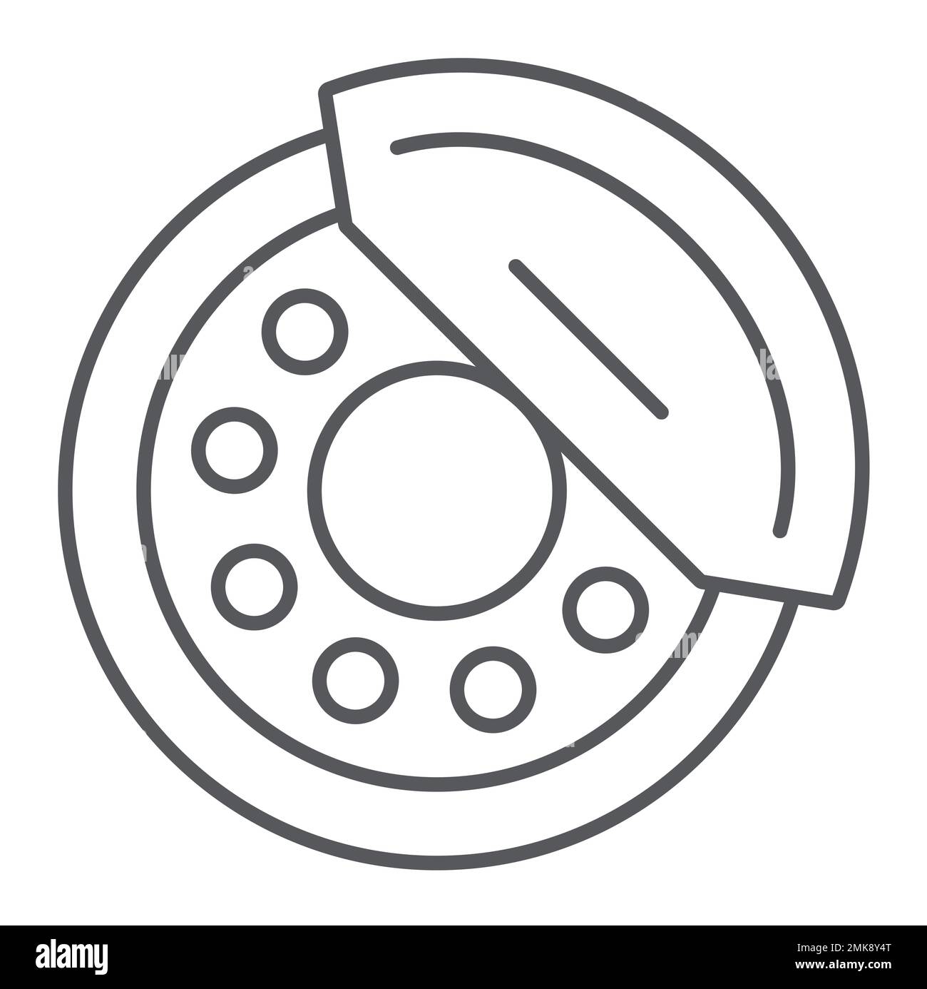 Brake pads thin line icon, auto and part, brake shoe sign, vector ...