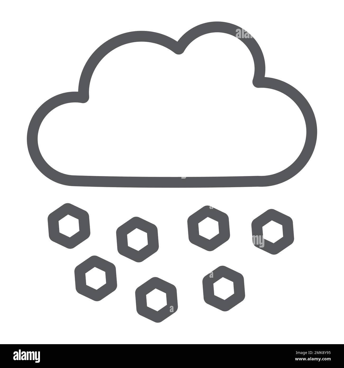 Hail line icon, weather and meteorology, cloud sign, vector graphics, a ...