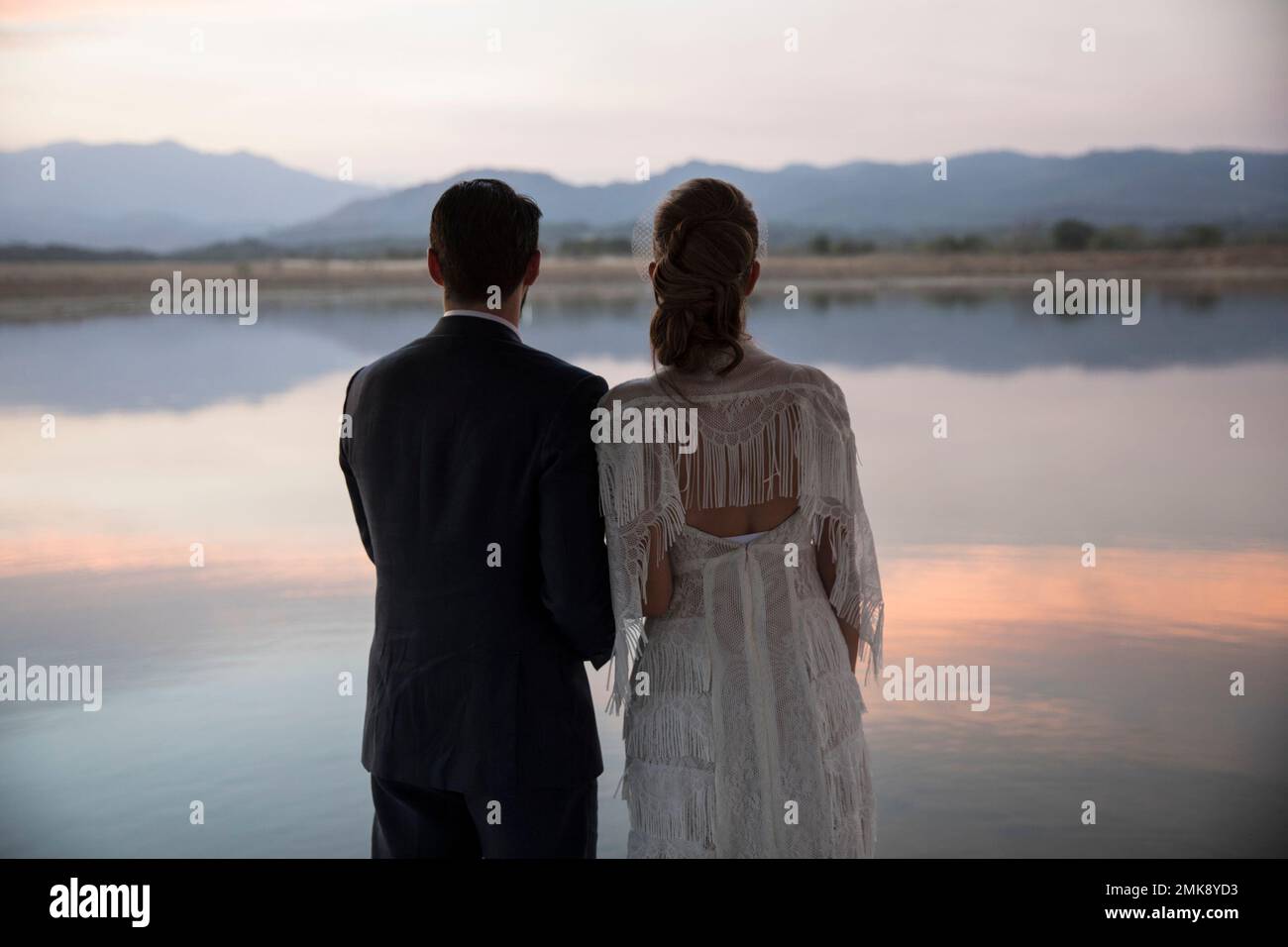 In this Feb. 16, 2019 photo, bride Maria Fernanda Vera and groom Juan ...