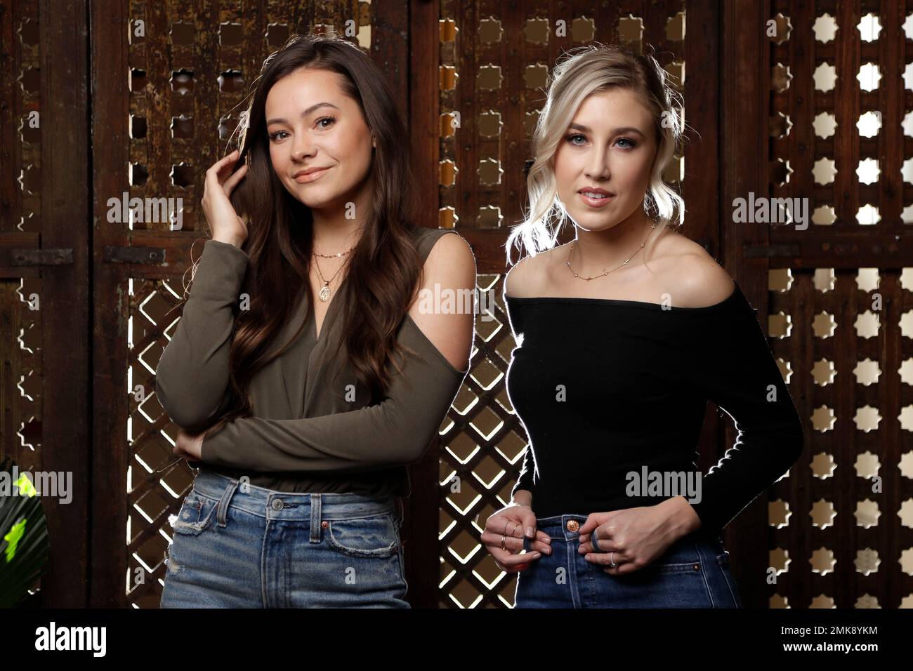 In this March 20, 2019, photo, Taylor Dye, left, and Madison Marlow, of ...